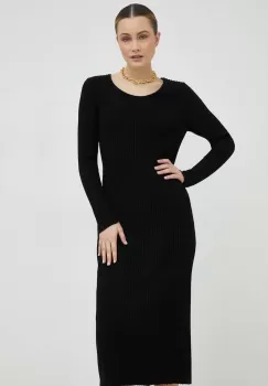 Rochie cu talia evidentiata si bust petrecut si imprimeu cu flori verzi ...