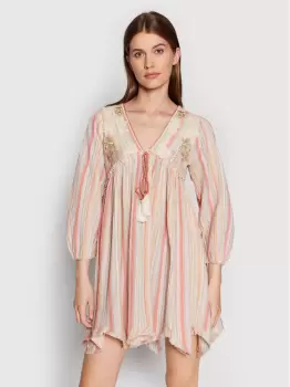 Iconique Rochie de vara Alice IC22 100 Colorat Relaxed Fit - Rochii ieftine